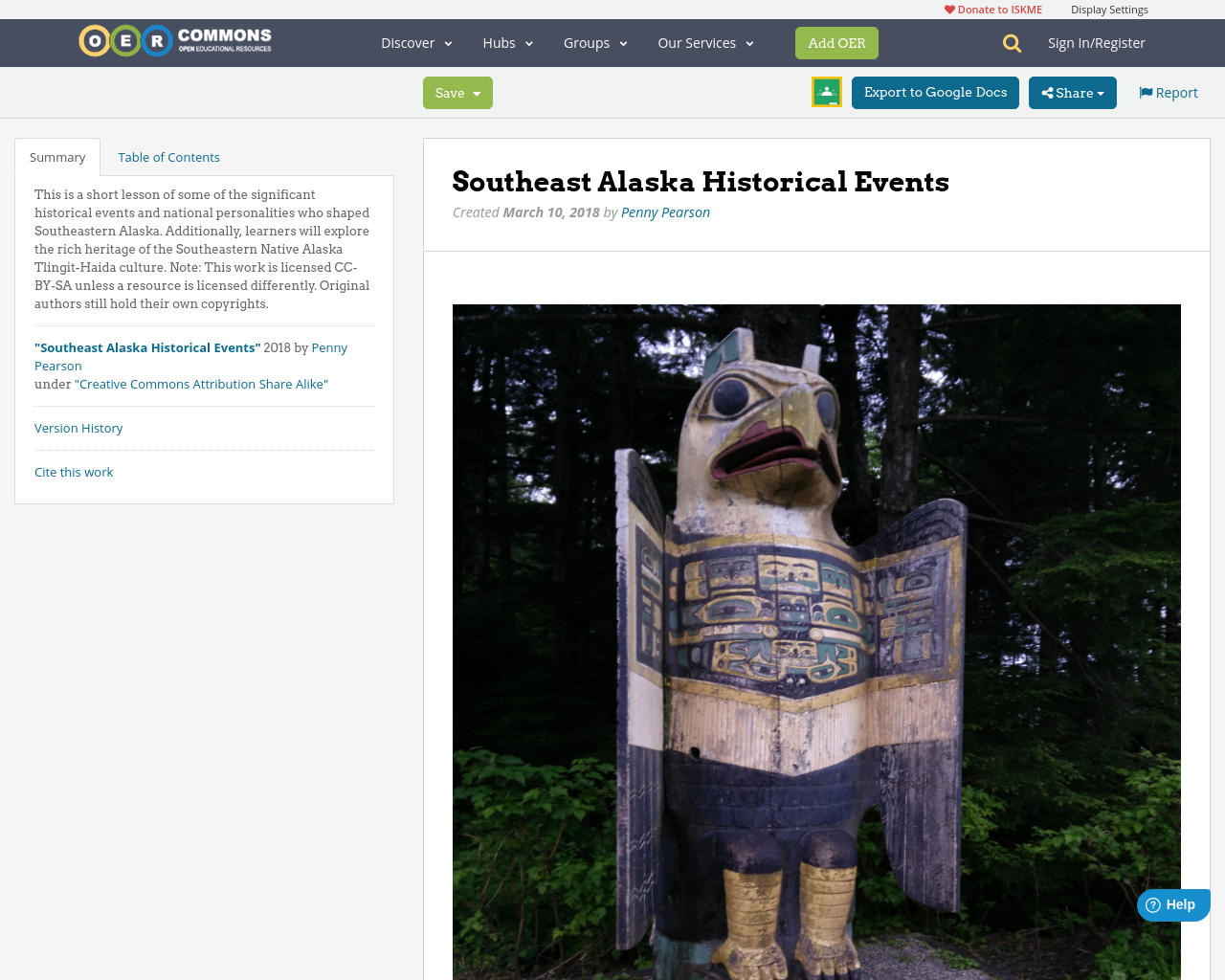 Southeast Alaska Historical Events OER Commons