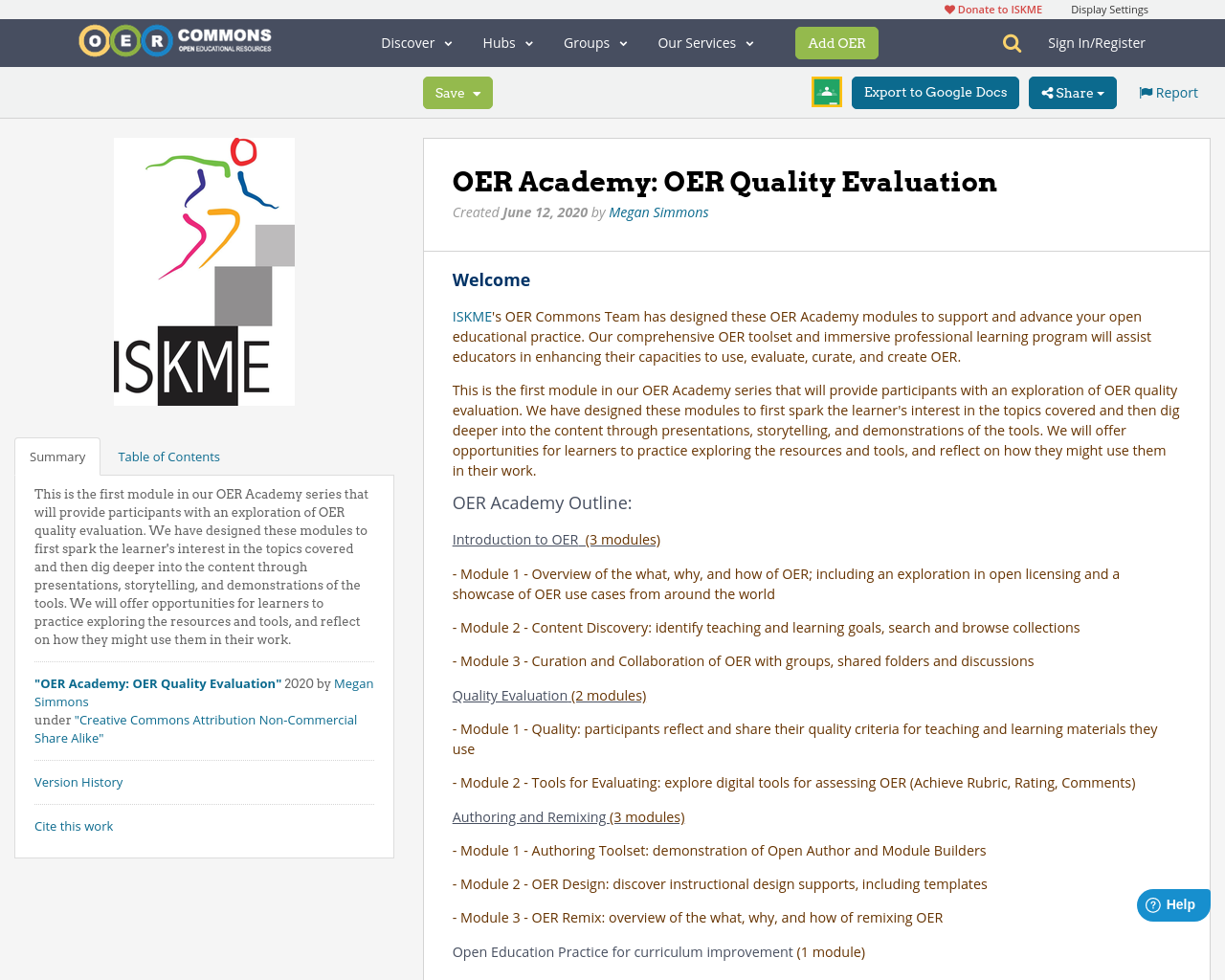 OER Academy: OER Quality Evaluation | OER Commons