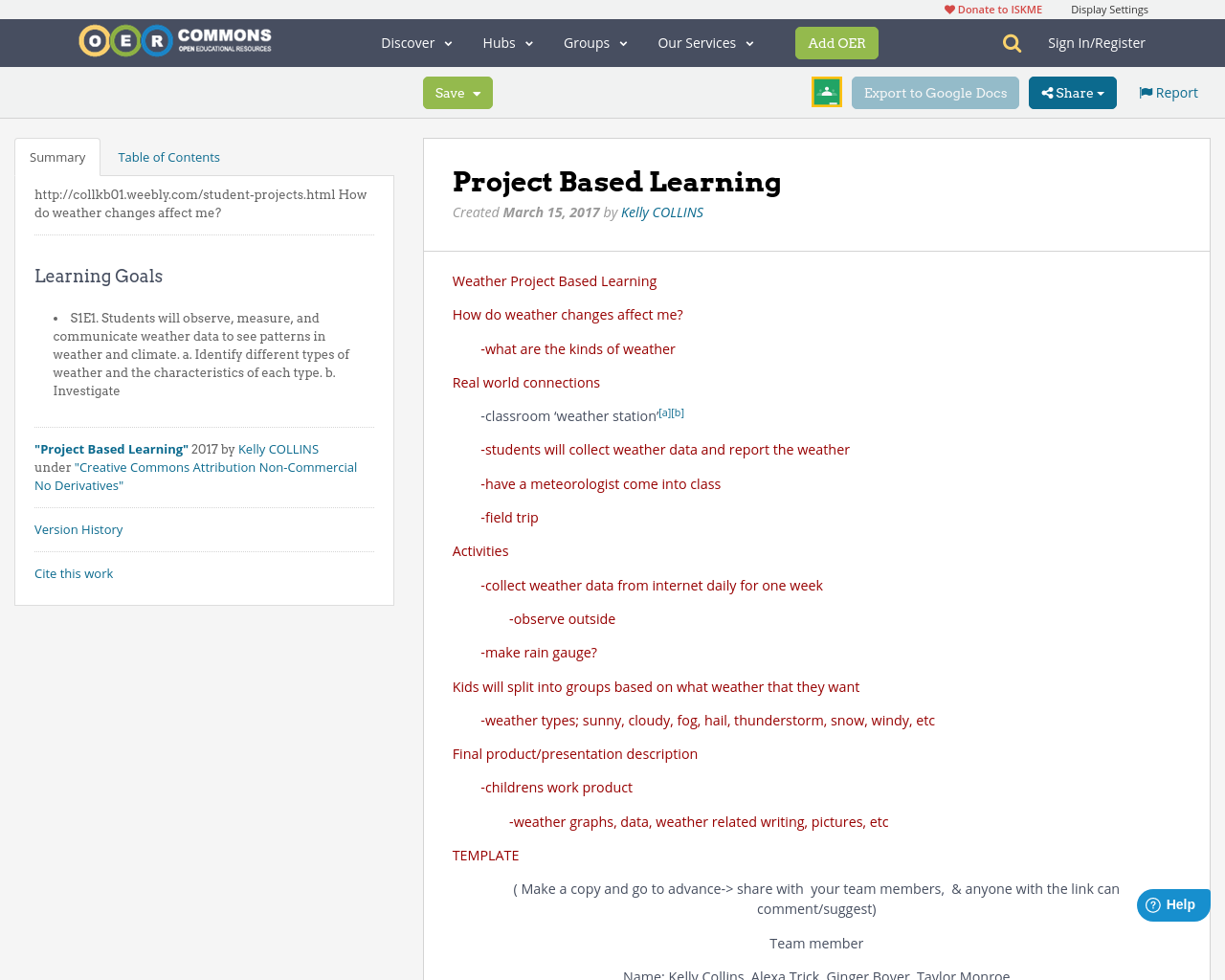 Project Based Learning | OER Commons