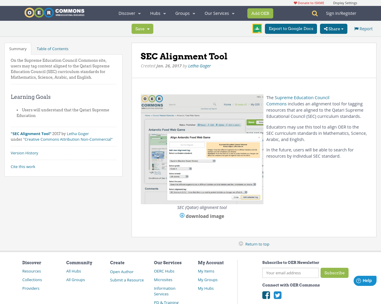 SEC Alignment Tool | OER Commons