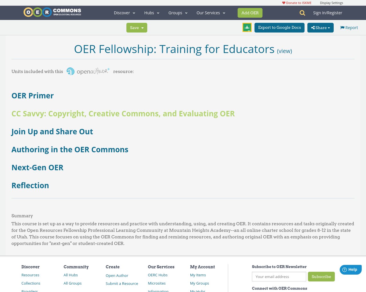 OER Fellowship Training For Educators OER Commons