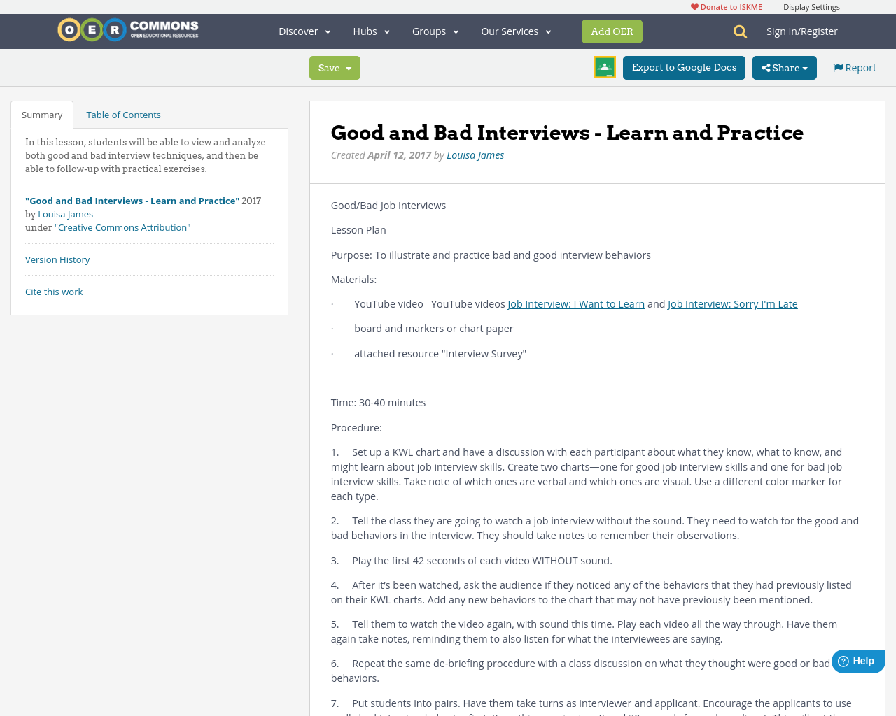 Good and Bad Interviews - Learn and Practice | OER Commons