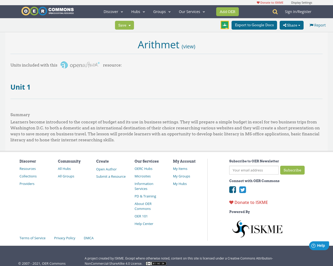 Arithmet | OER Commons