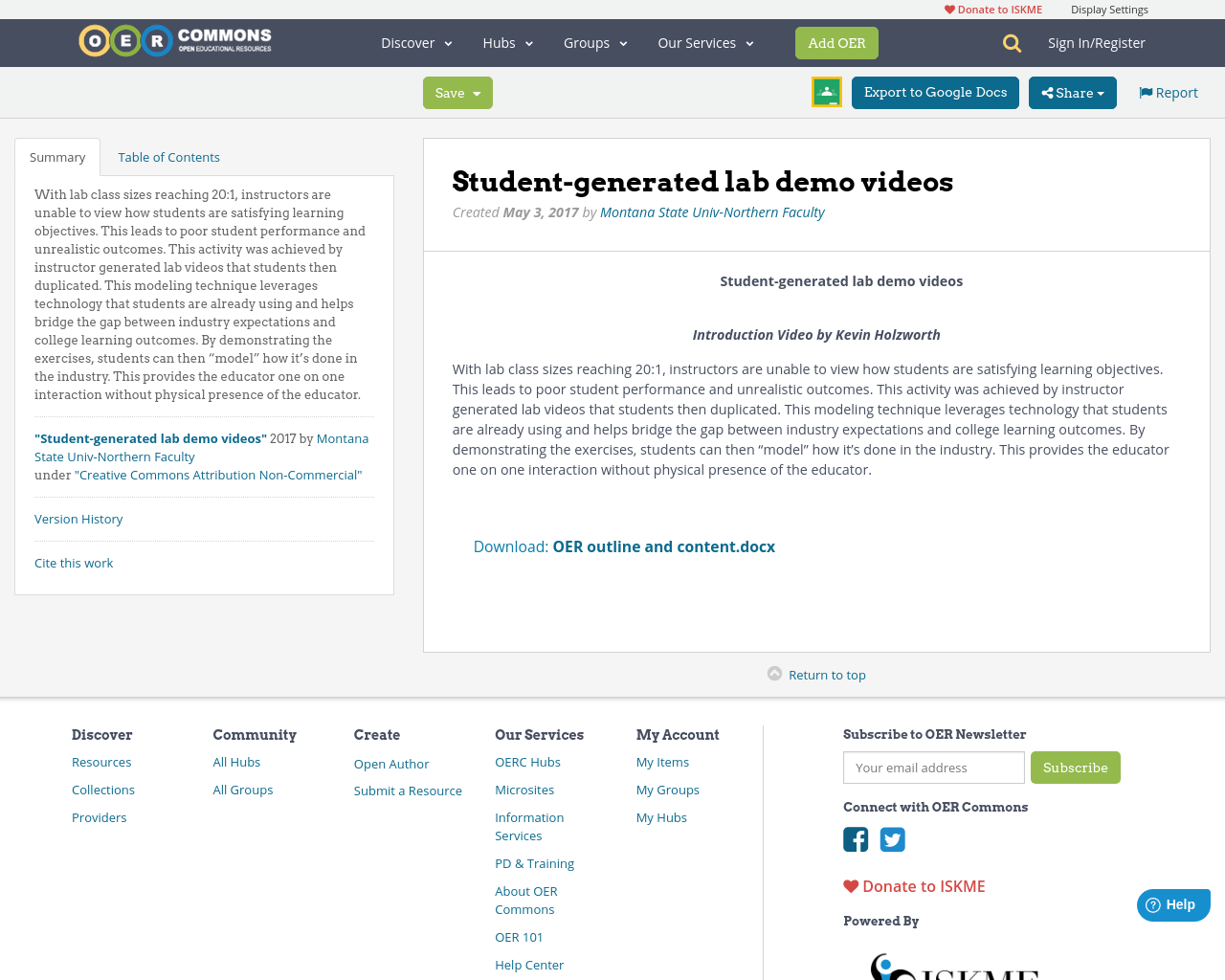 Student-generated lab demo videos | OER Commons