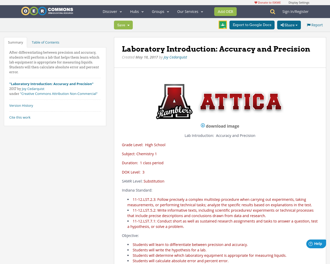 Laboratory Introduction: Accuracy and Precision | OER Commons
