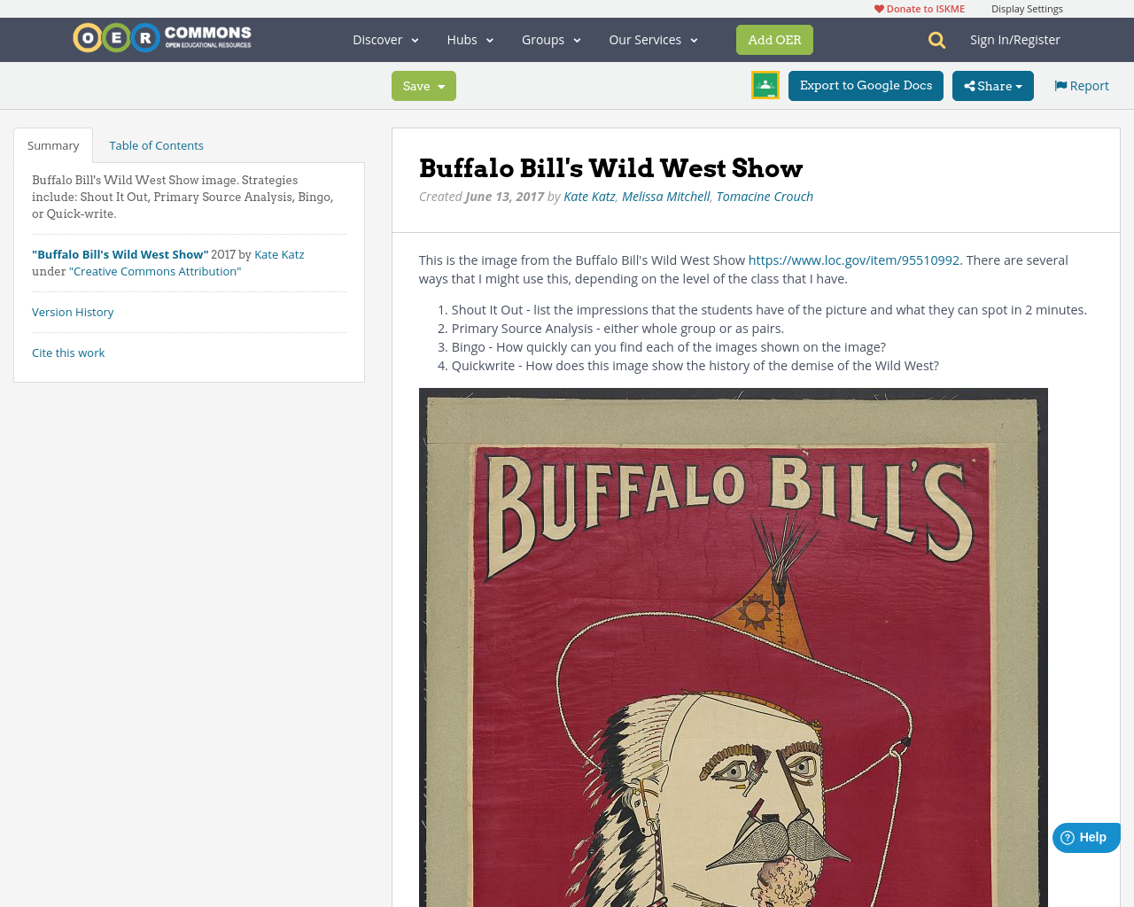 Buffalo Bill's Wild West Show | OER Commons