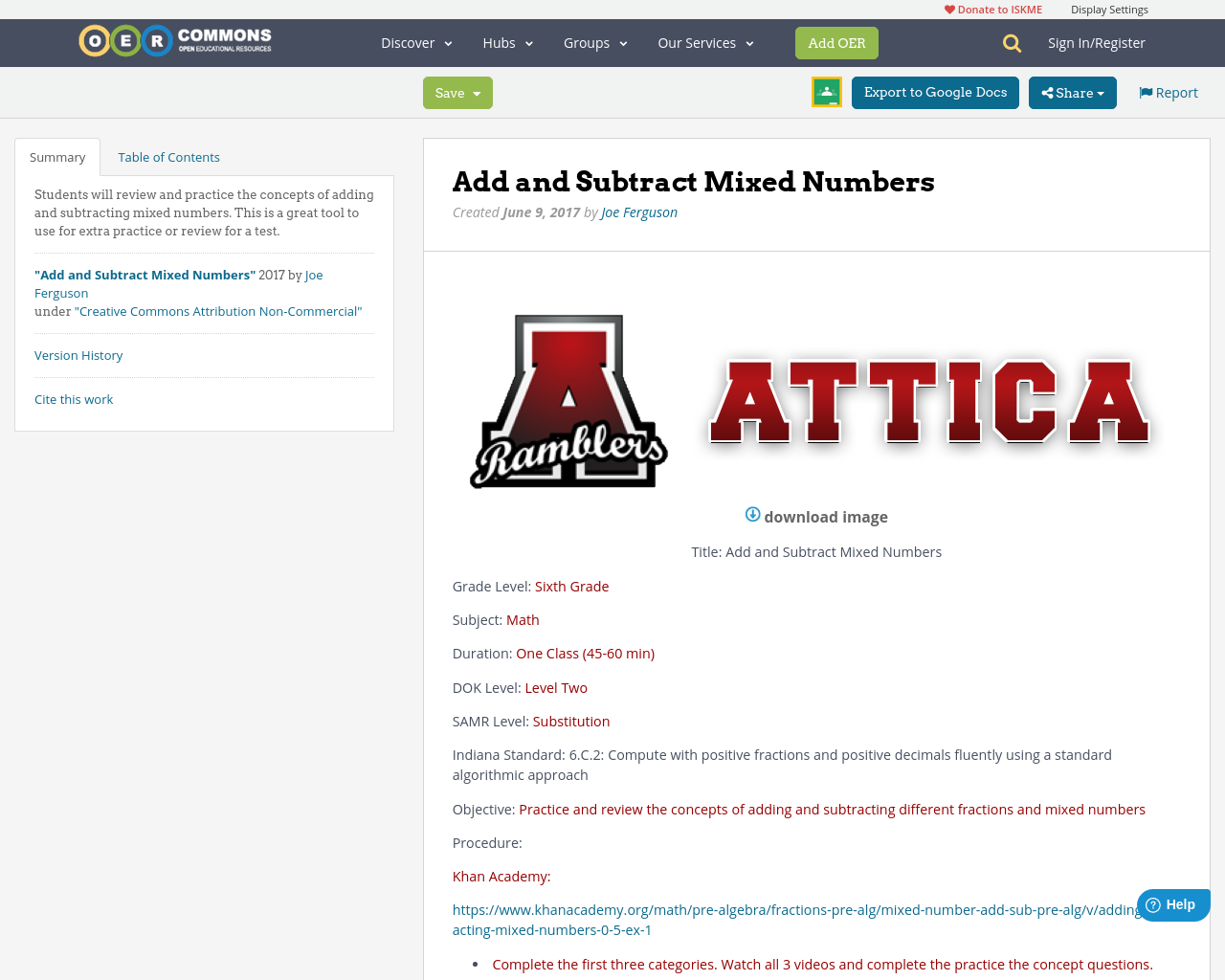 Add And Subtract Mixed Numbers OER Commons