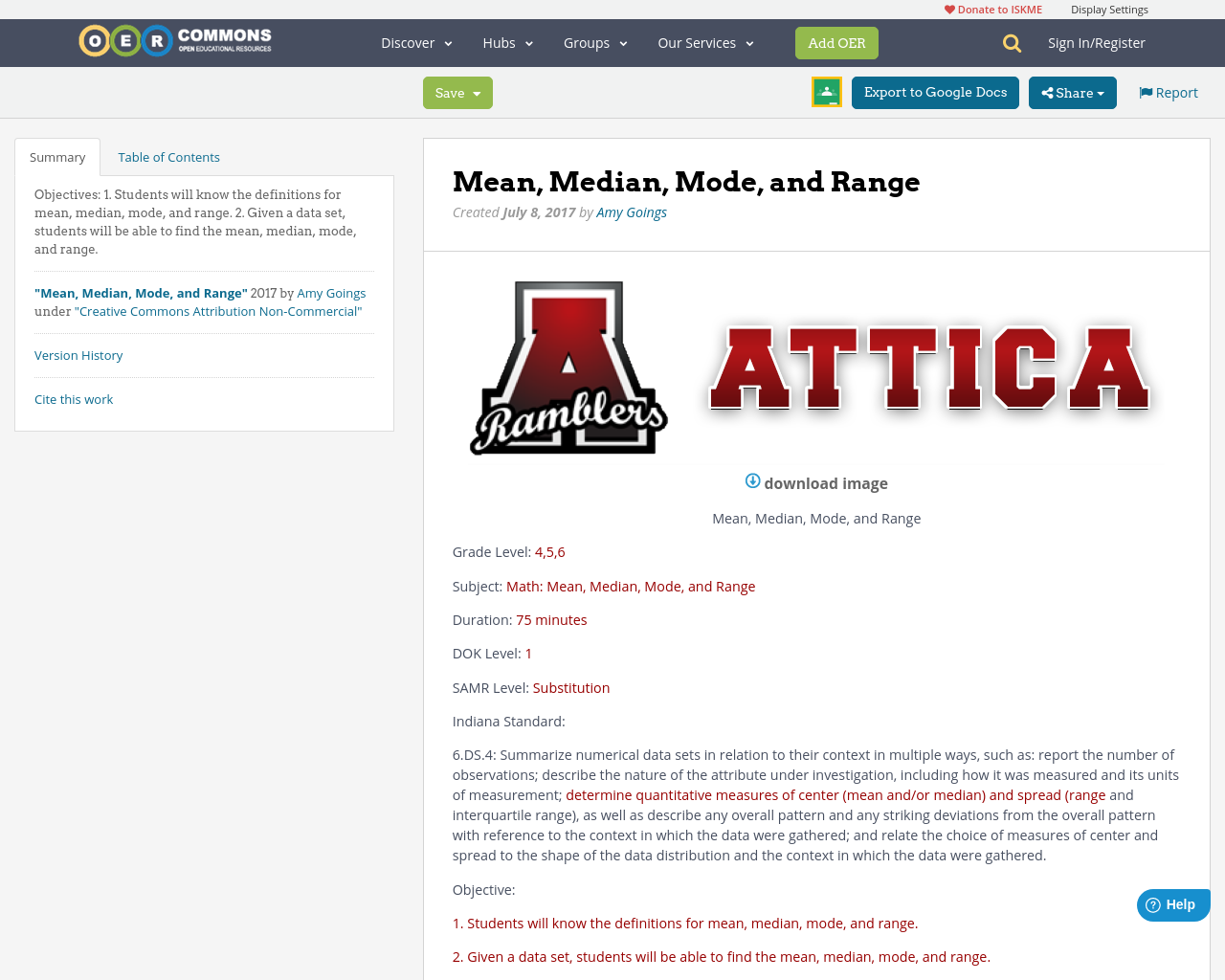 Mean Median Mode And Range OER Commons