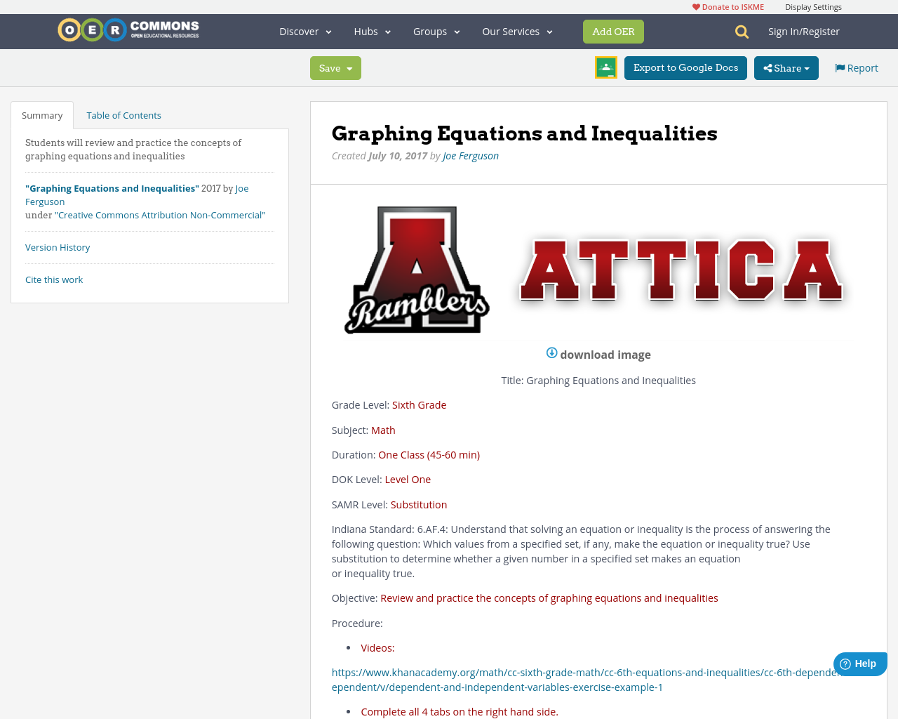 Graphing Equations And Inequalities OER Commons
