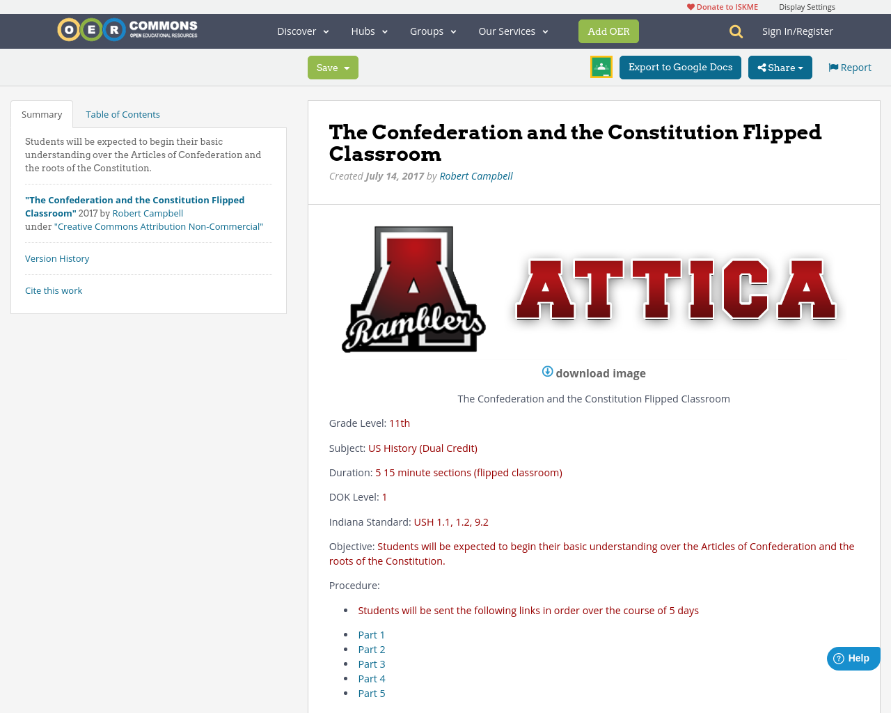 The Confederation and the Constitution Flipped Classroom | OER Commons
