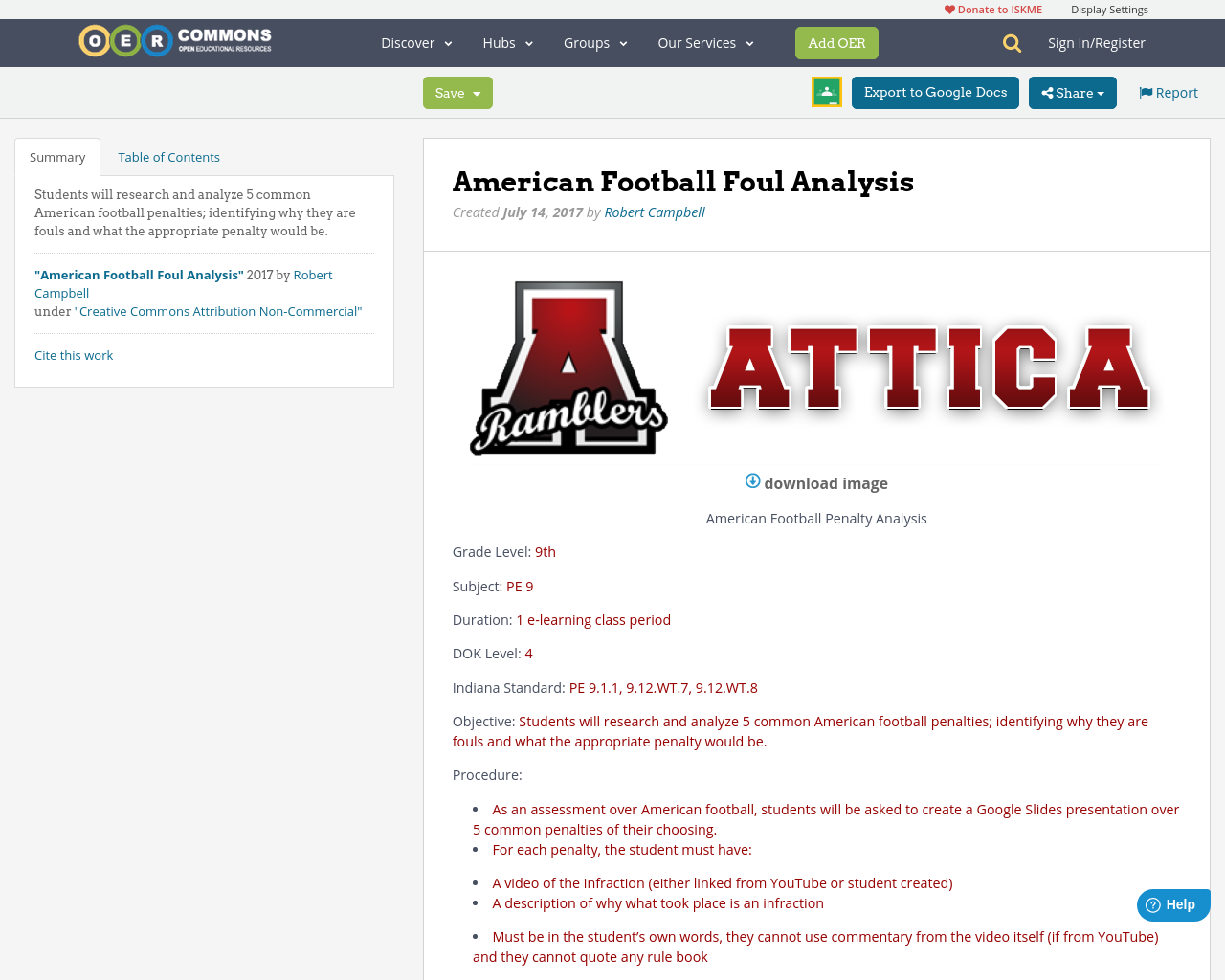 American Football Foul Analysis | OER Commons