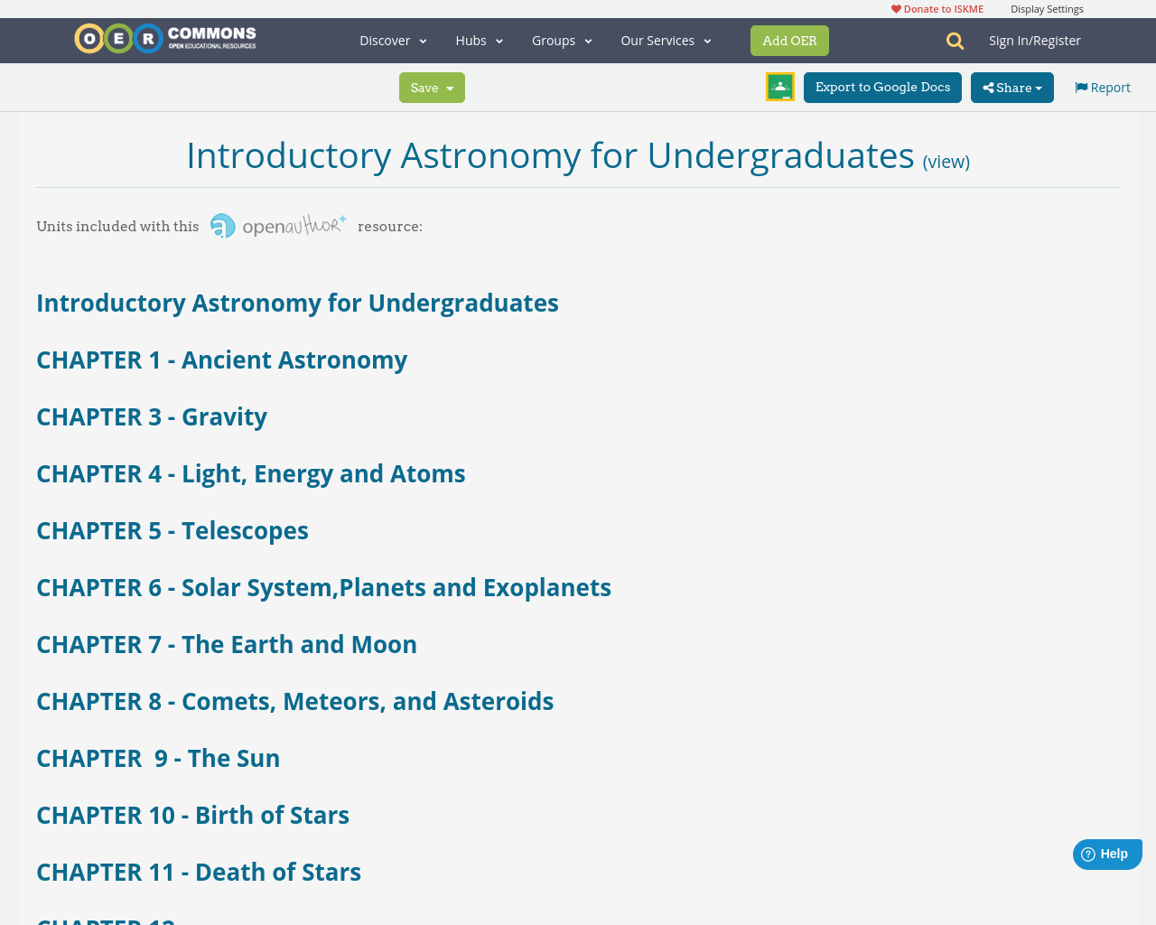 Introductory Astronomy for Undergraduates | OER Commons