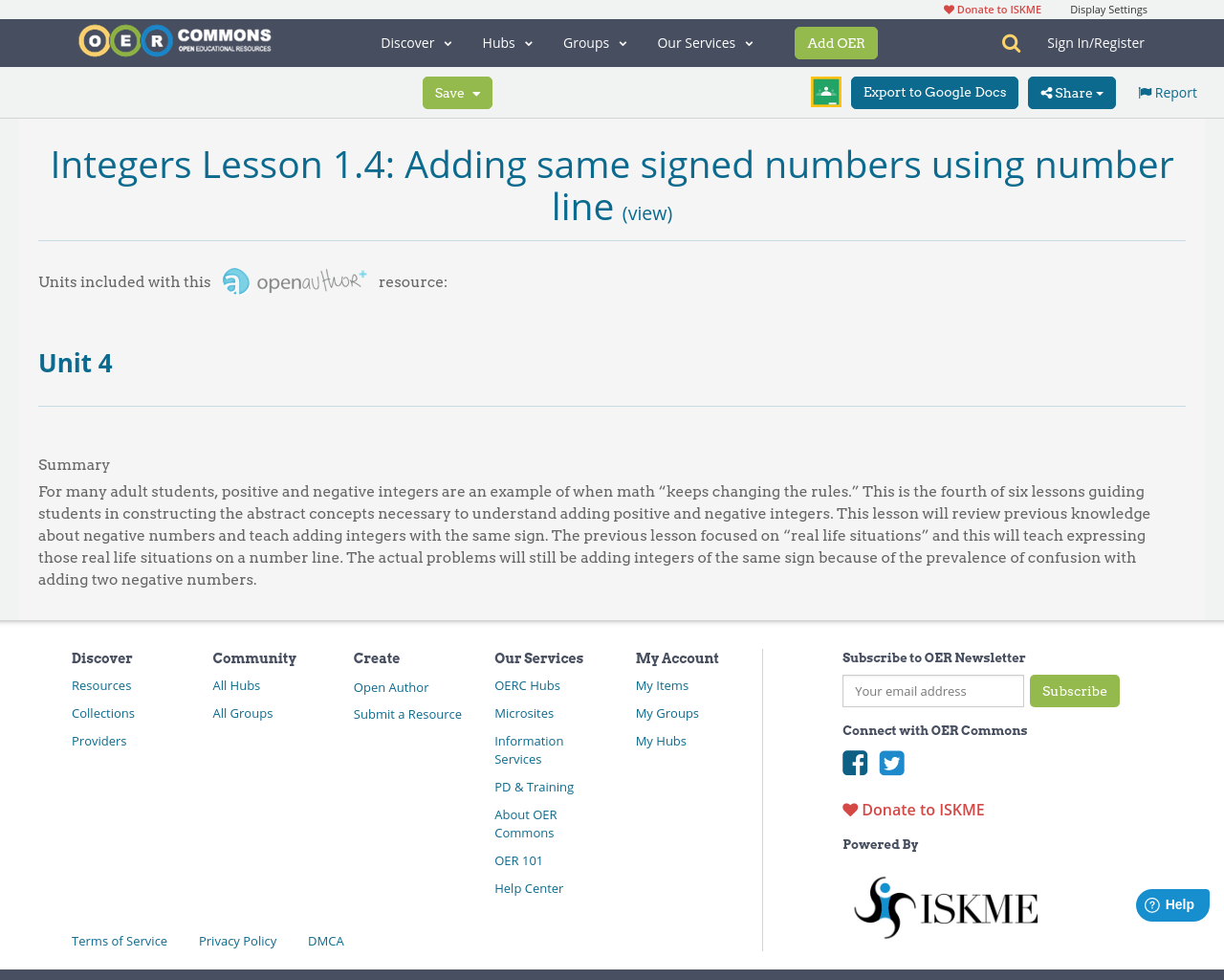Integers Lesson 1.4: Adding same signed numbers using number line | OER ...