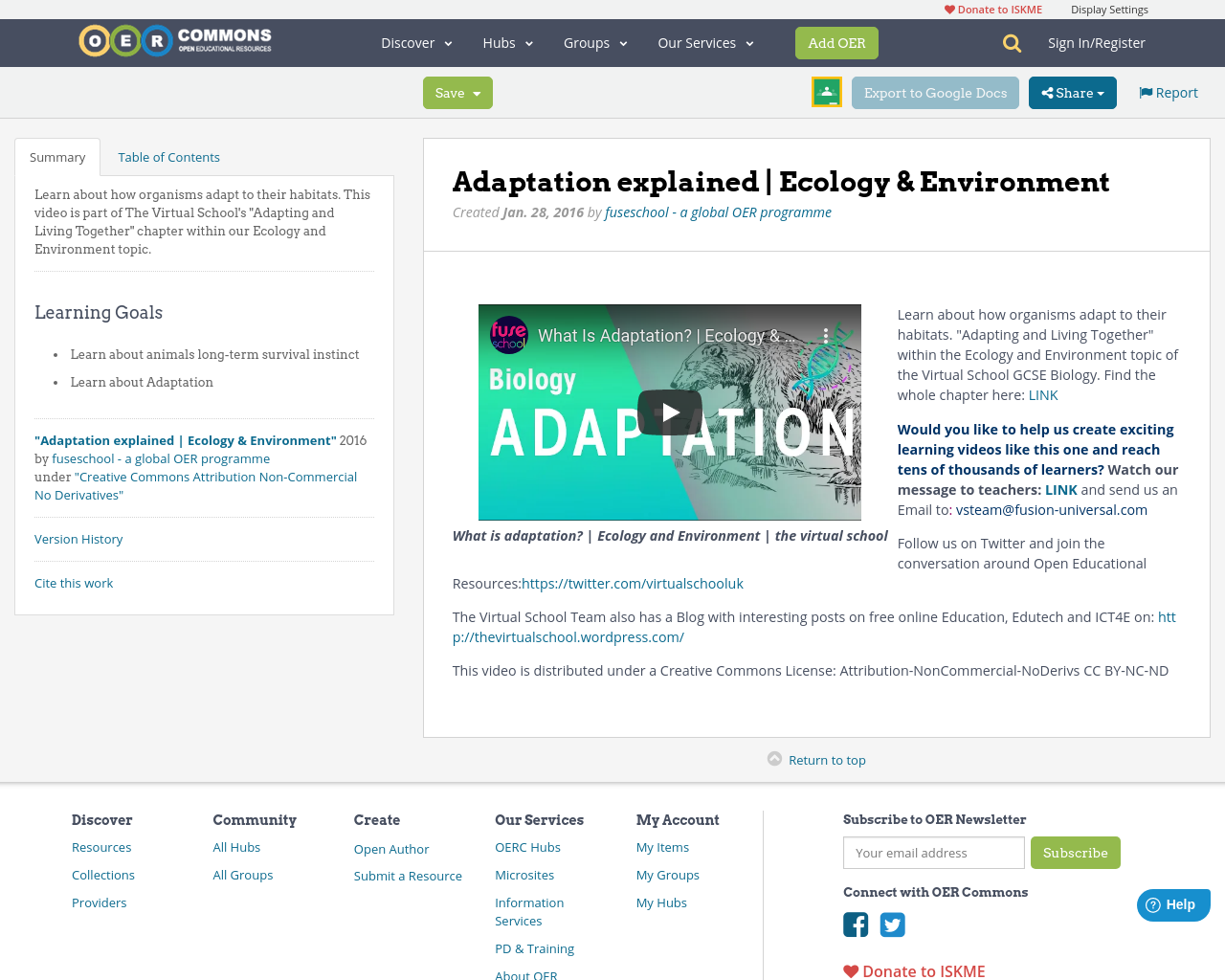 Adaptation Explained Ecology And Environment Oer Commons