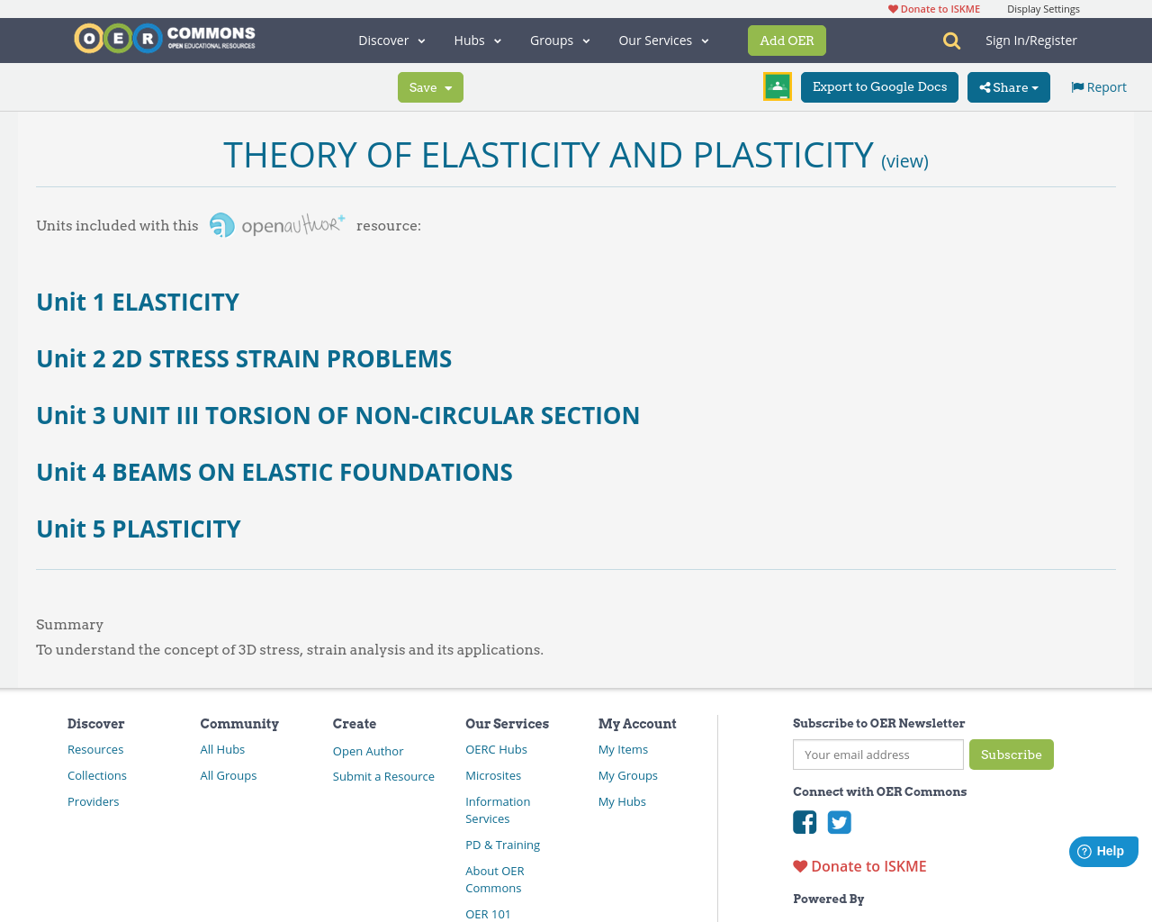 THEORY OF ELASTICITY AND PLASTICITY | OER Commons