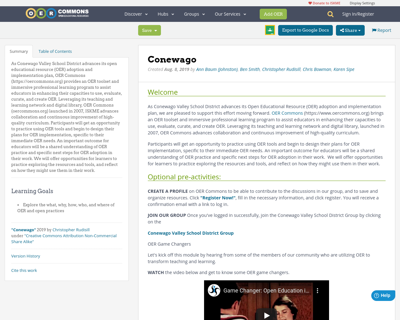 Conewago | OER Commons