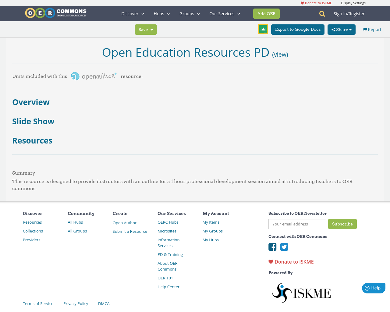 Open Education Resources PD | OER Commons