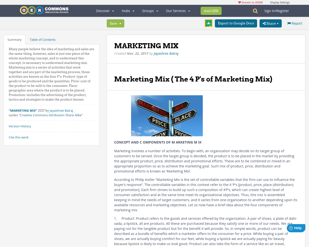 MARKETING MIX | OER Commons