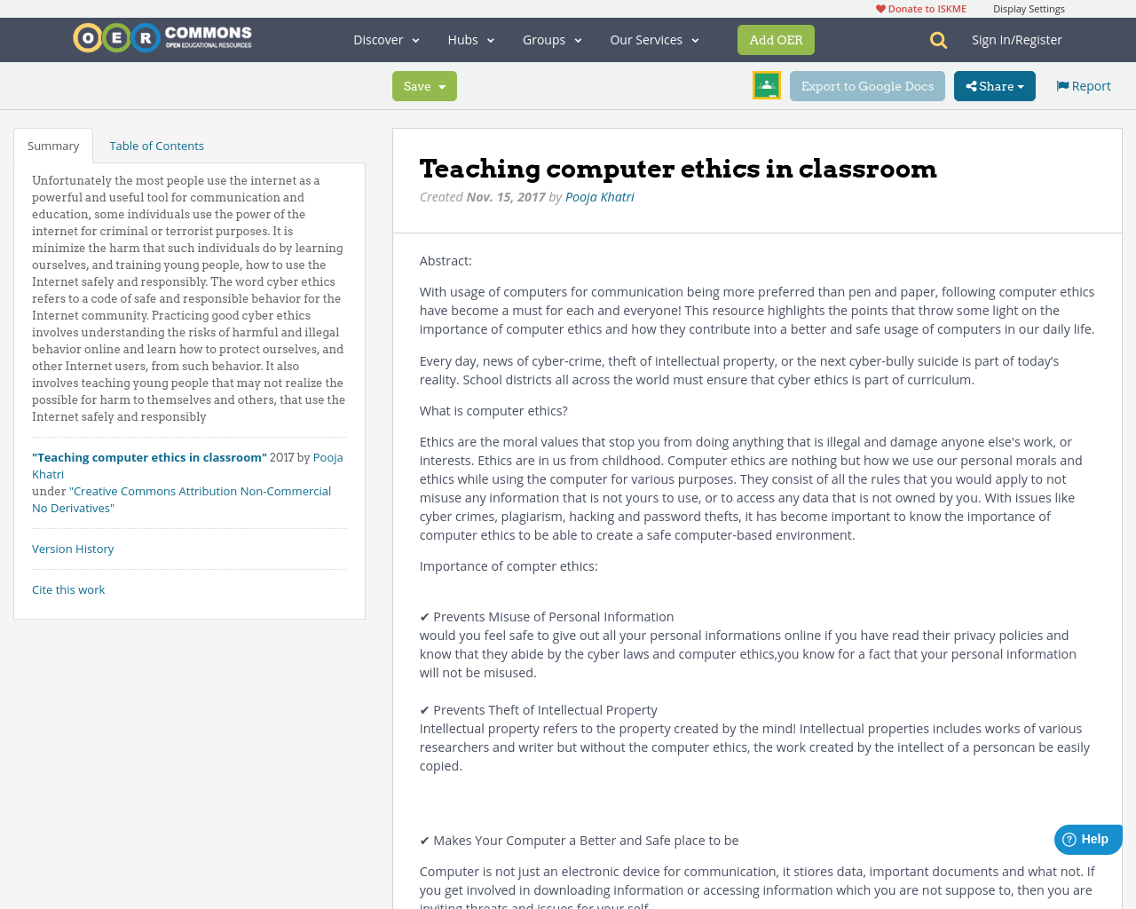 Teaching computer ethics in classroom | OER Commons