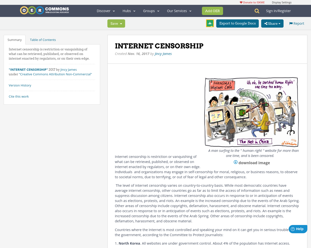 INTERNET CENSORSHIP | OER Commons