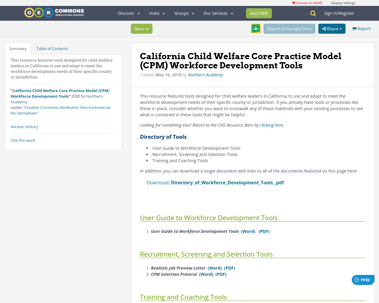 California Child Welfare Core Practice Model (CPM) Workforce ...