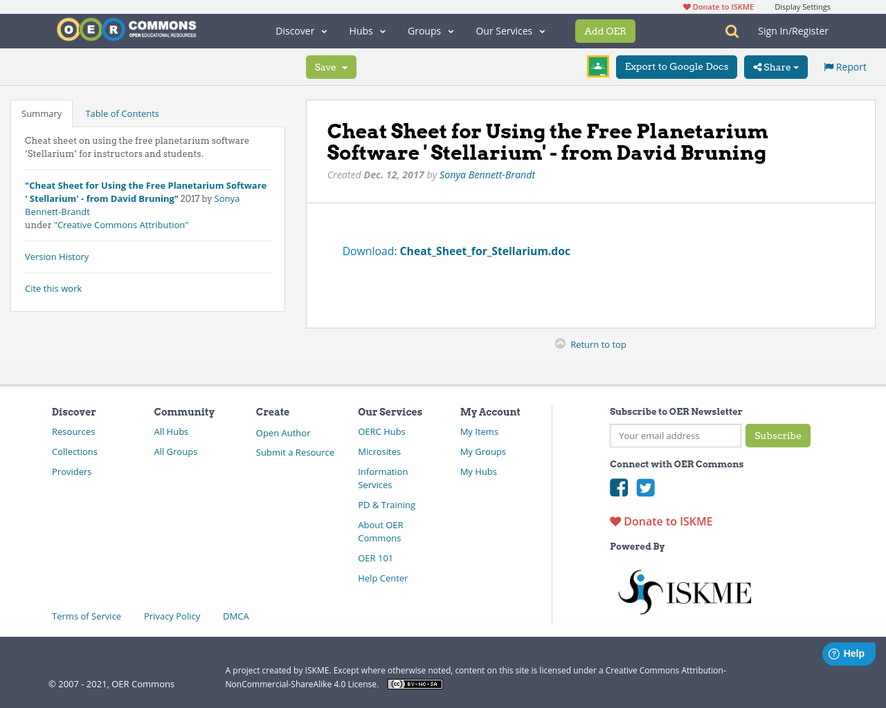 Cheat Sheet for Using the Free Planetarium Software ' Stellarium ...