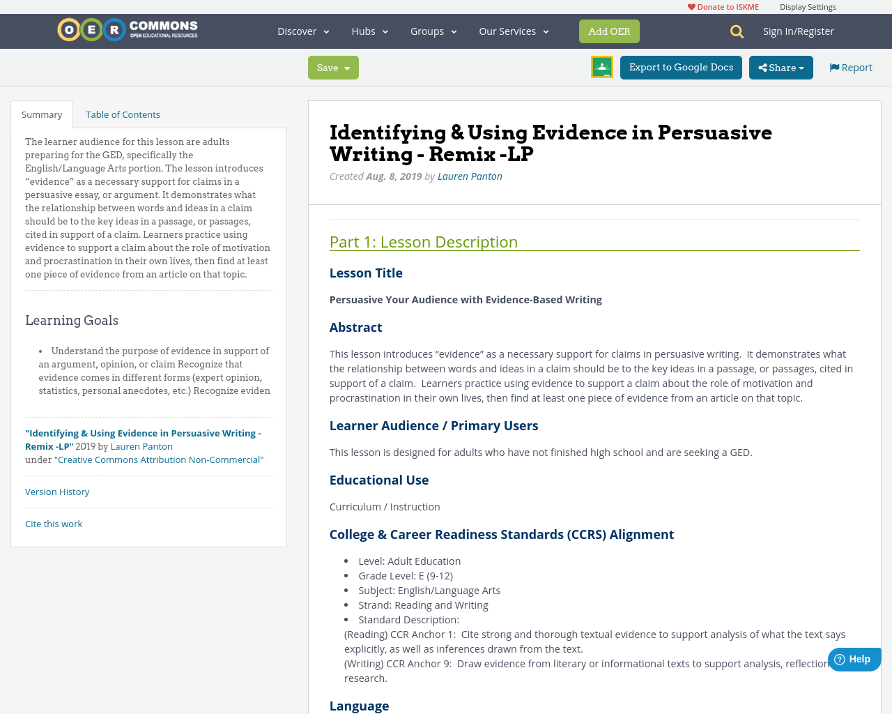 Identifying & Using Evidence in Persuasive Writing - Remix -LP | OER ...