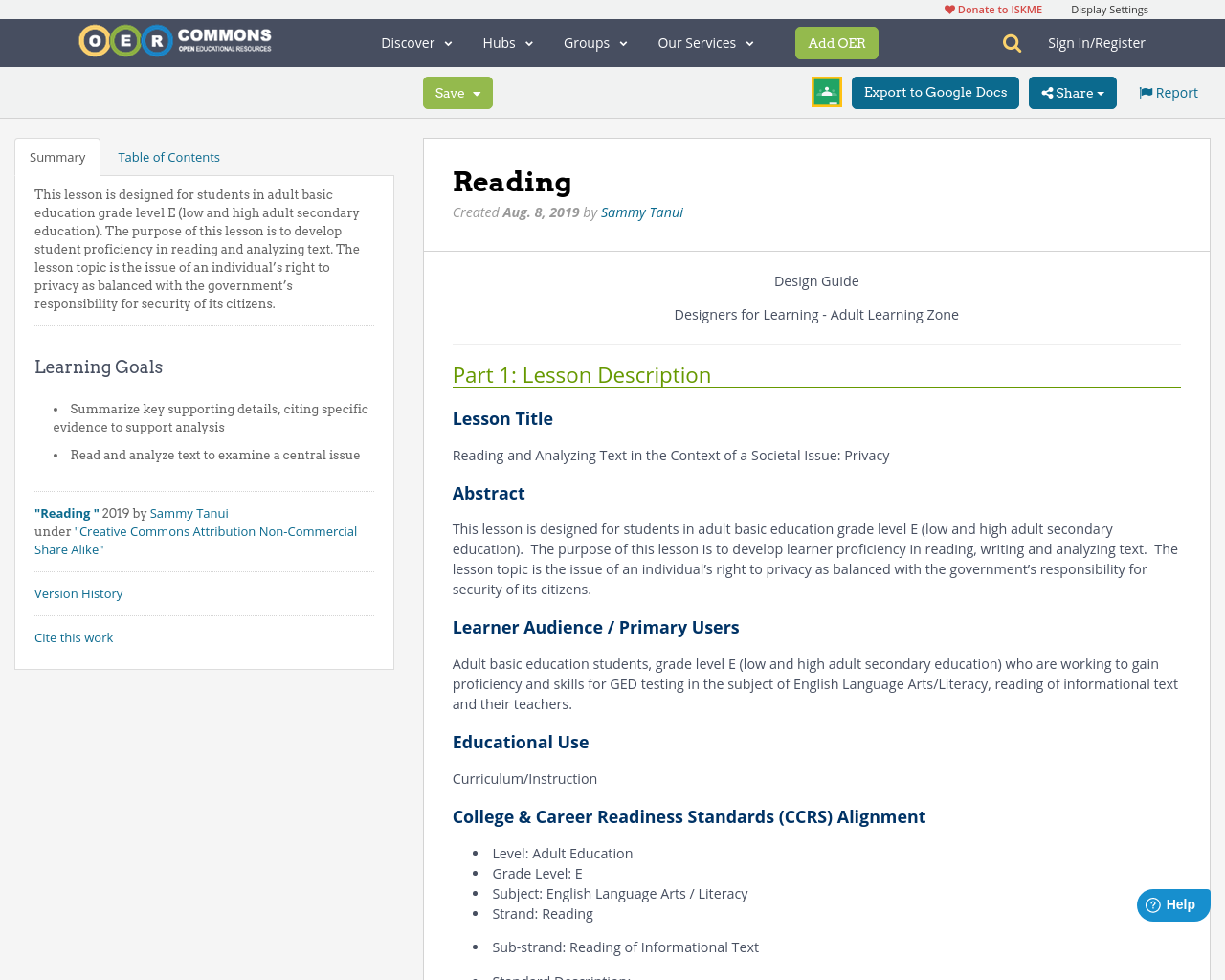 Reading | OER Commons