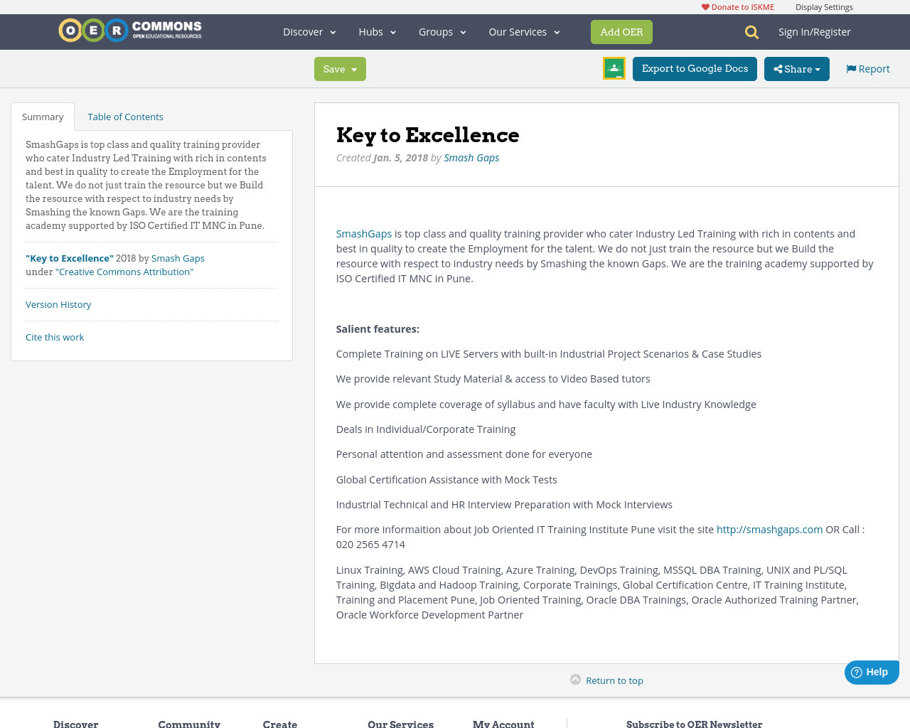Key to Excellence | OER Commons