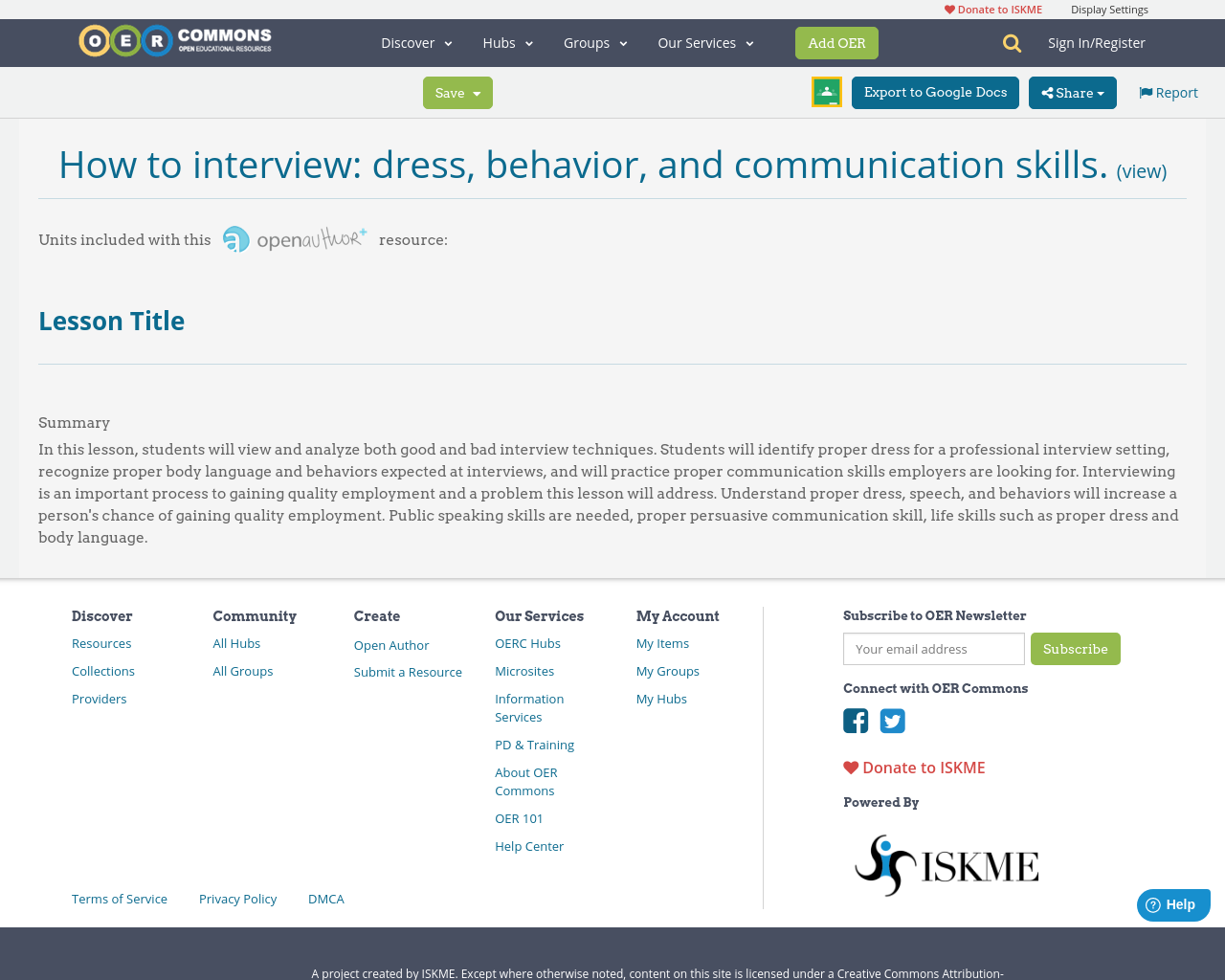 How to interview: dress, behavior, and communication skills. | OER Commons