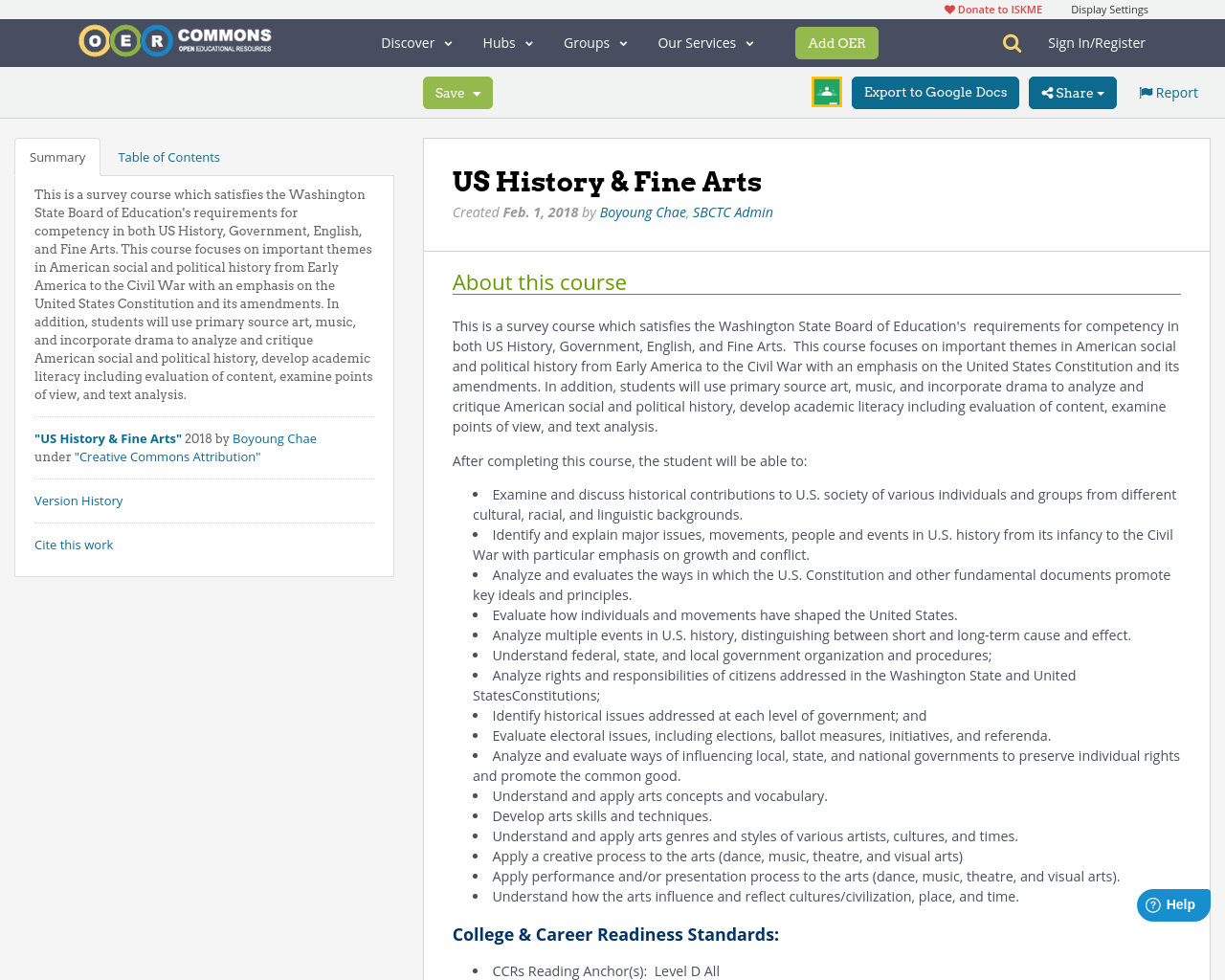 US History & Fine Arts | OER Commons