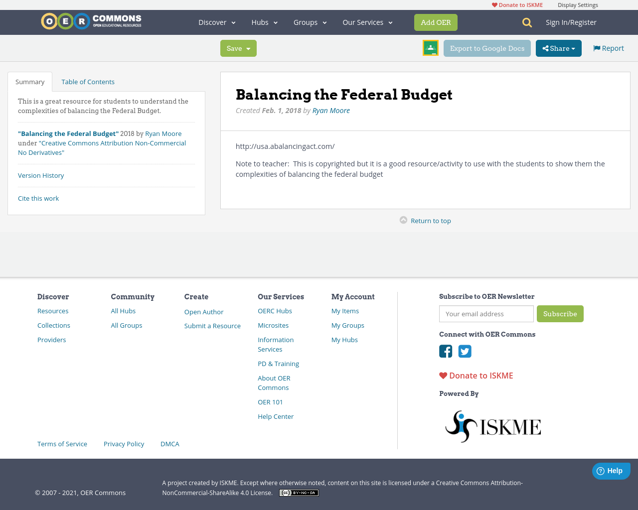Balancing the Federal Budget | OER Commons