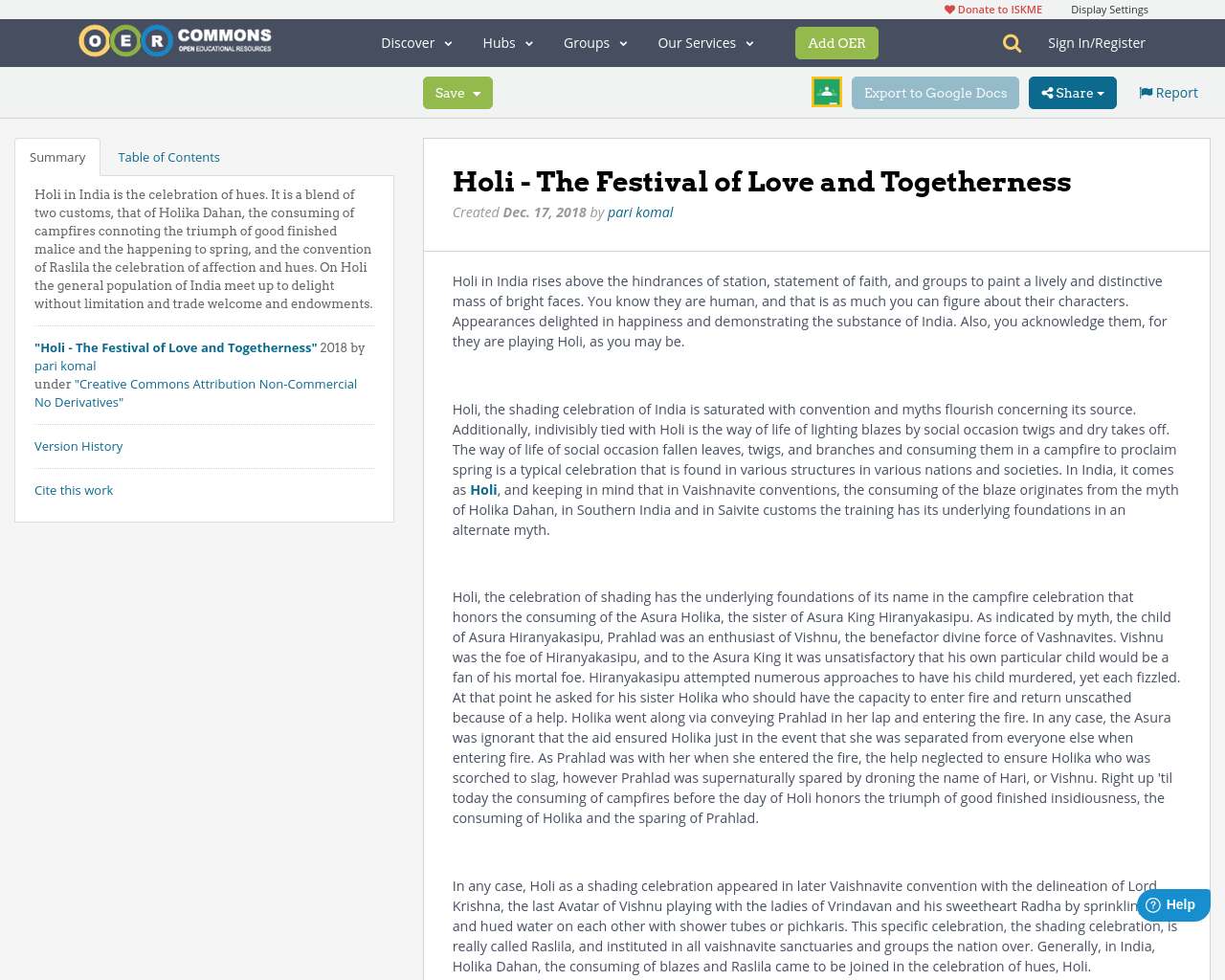 Holi - The Festival of Love and Togetherness | OER Commons
