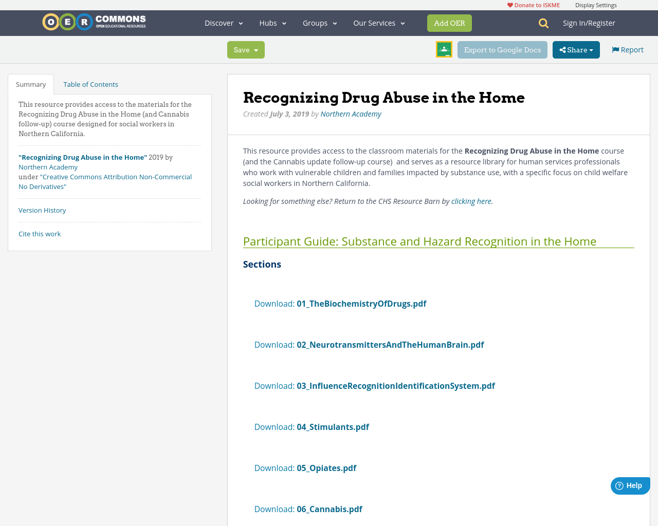 Recognizing Drug Abuse in the Home | OER Commons