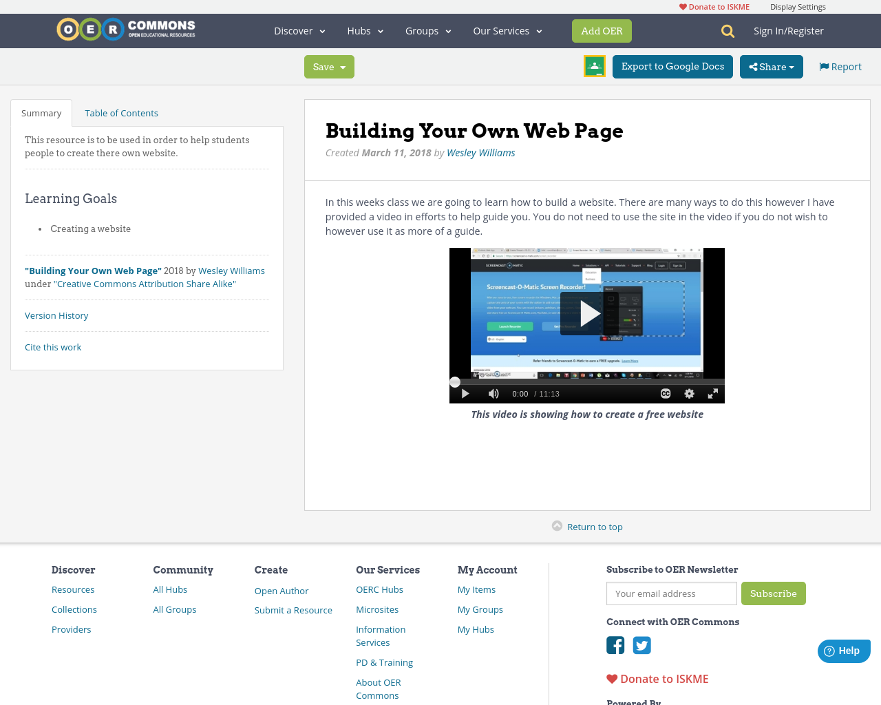Building Your Own Web Page | OER Commons