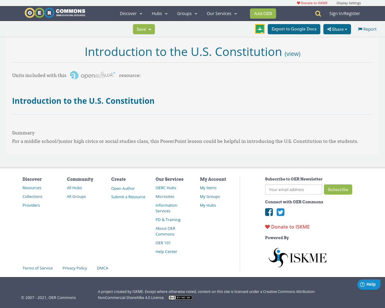 Introduction to the U.S. Constitution | OER Commons