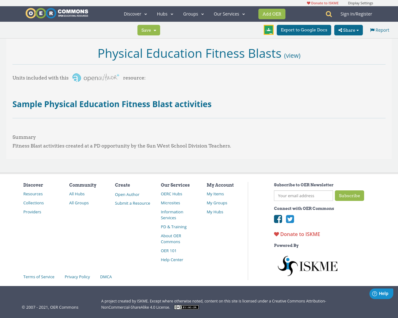 Physical Education Fitness Blasts | OER Commons