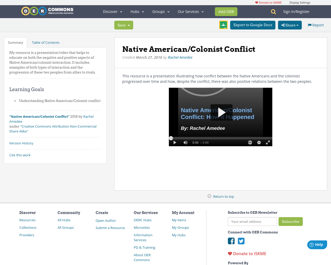 Native American/Colonist Conflict | OER Commons