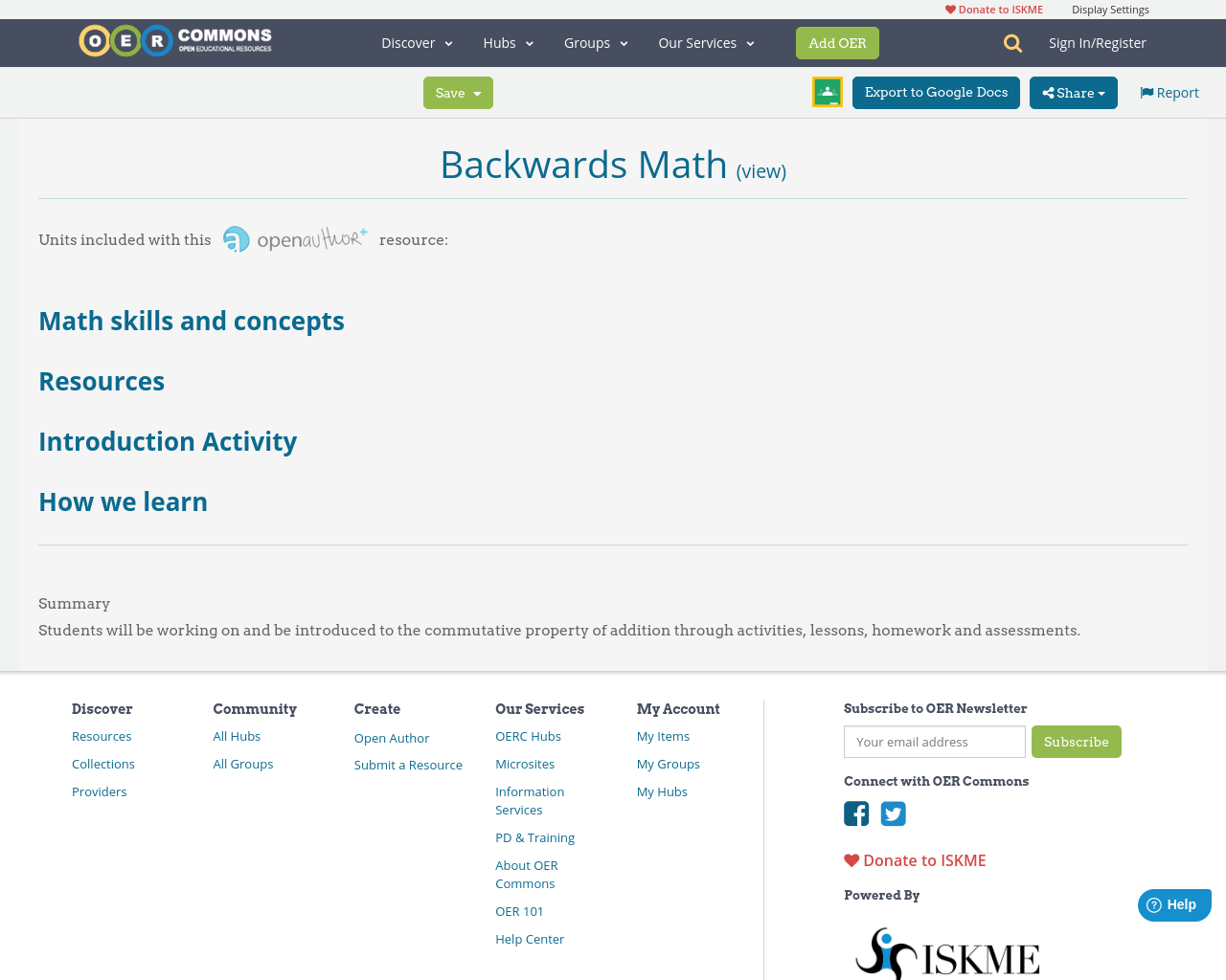 Backwards Math | OER Commons