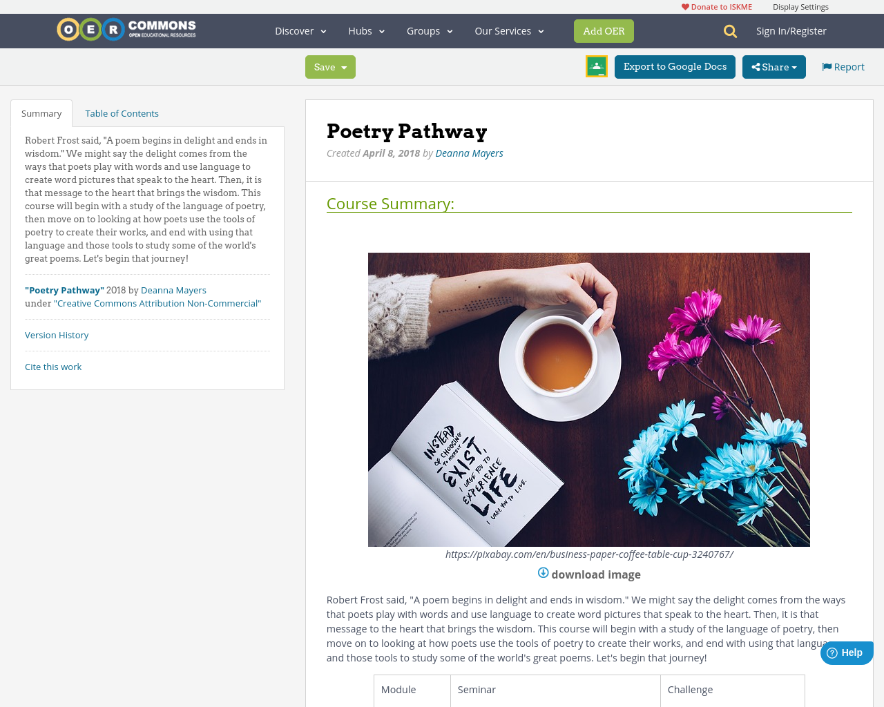 Poetry Pathway | OER Commons