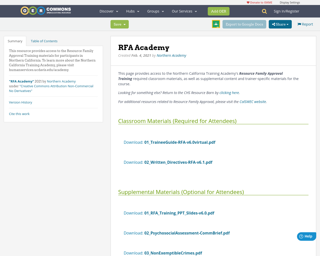 RFA Academy | OER Commons
