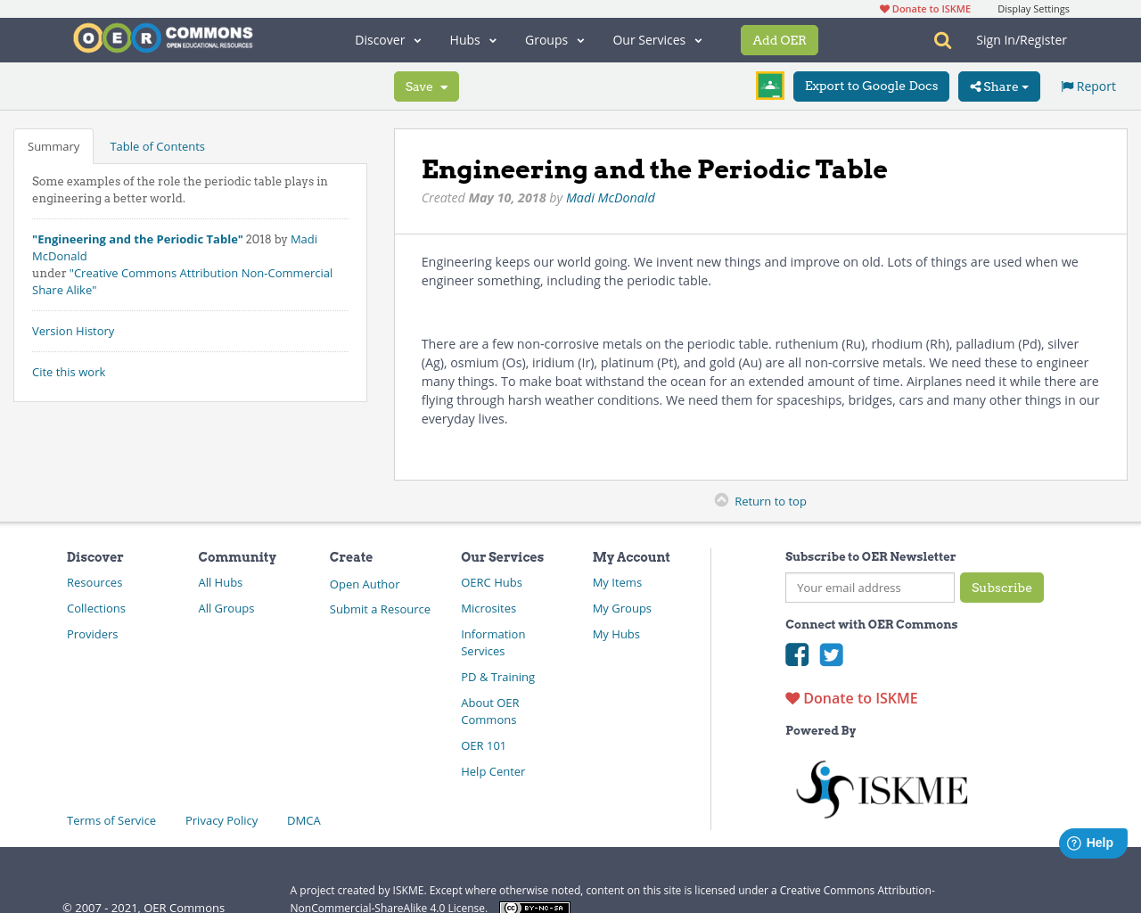 Engineering and the Periodic Table | OER Commons
