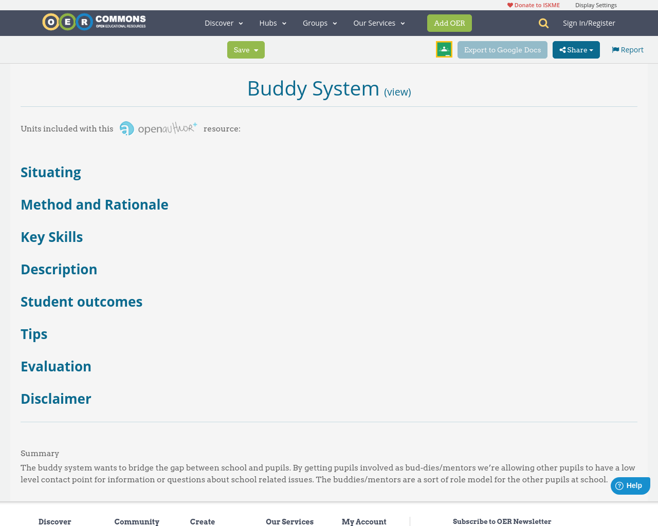 Buddy System | OER Commons