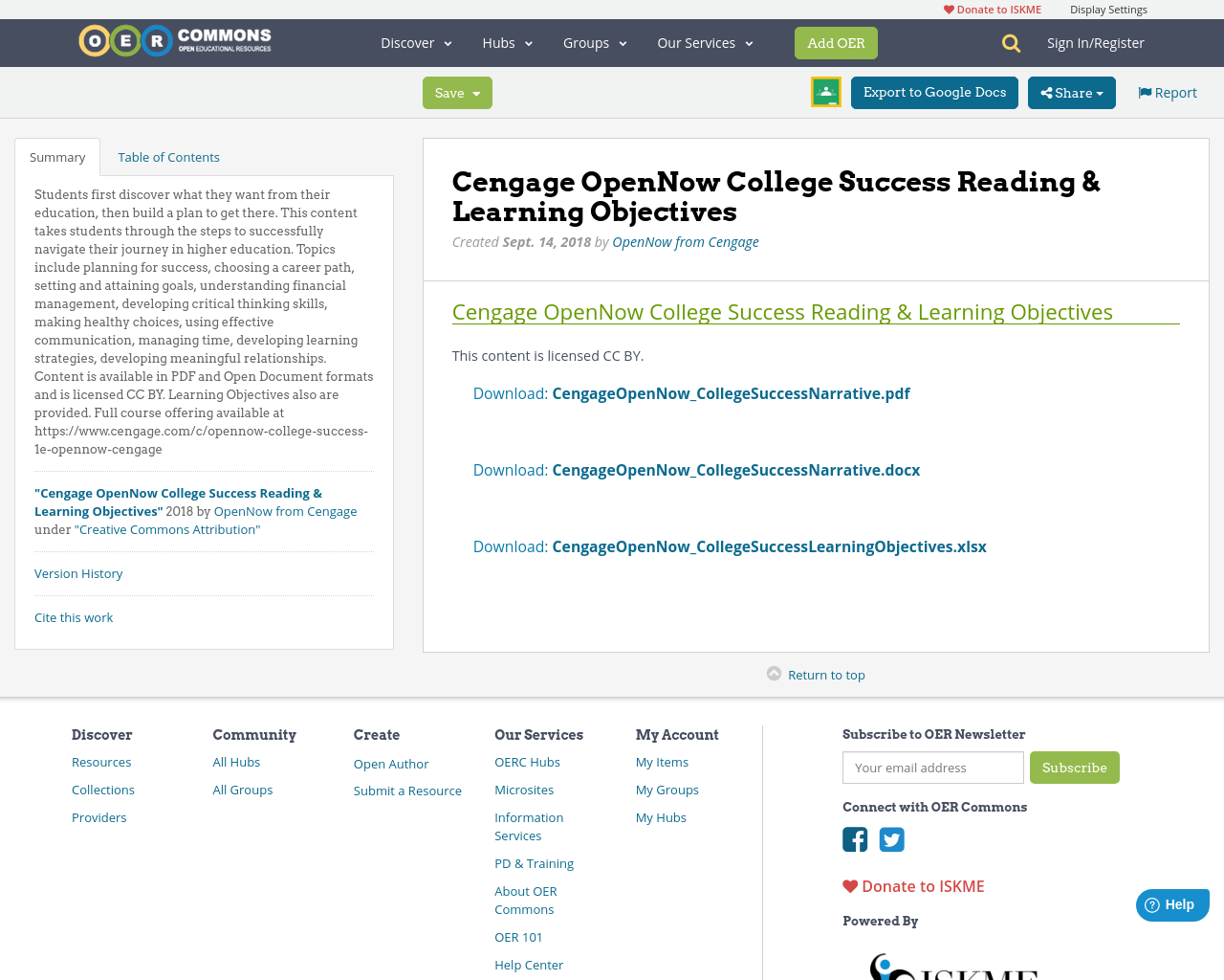 Cengage OpenNow College Success Reading & Learning Objectives | OER Commons