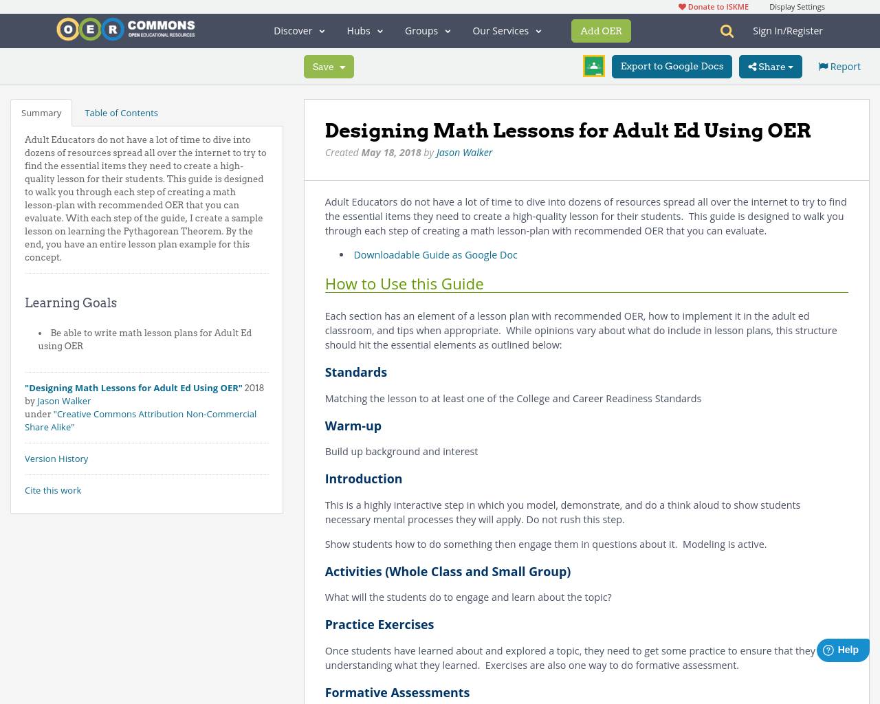 Designing Math Lessons for Adult Ed Using OER | OER Commons