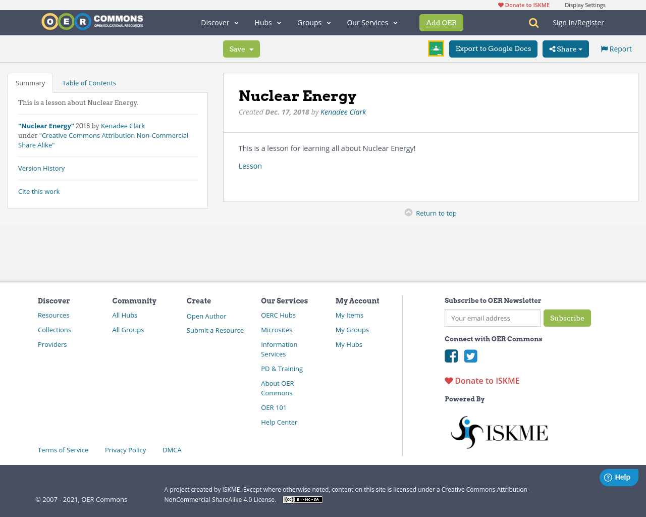 Nuclear Energy | OER Commons