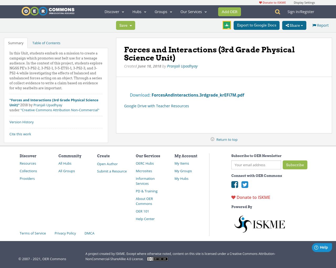 Forces and Interactions (3rd Grade Physical Science Unit) | OER Commons