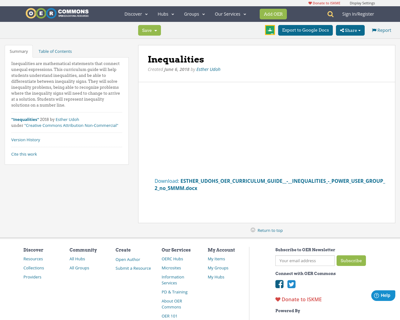 Inequalities OER Commons