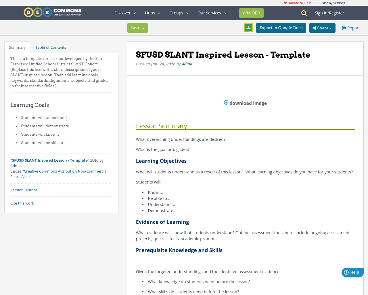 SFUSD SLANT Inspired Lesson - Template | OER Commons