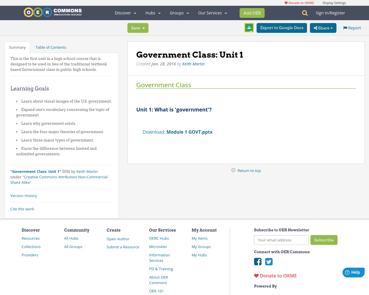 Government Class: Unit 1 | OER Commons